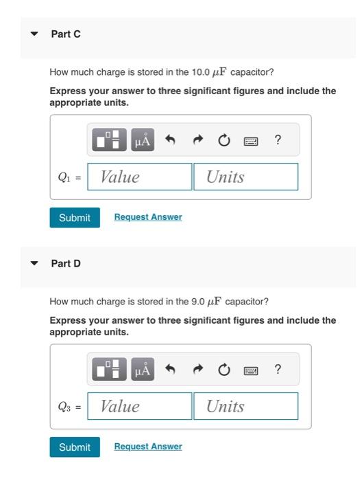 Solved shows a system of four capacitors, where the | Chegg.com