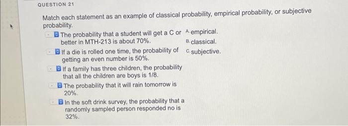 Solved Match each statement as an example of classical | Chegg.com