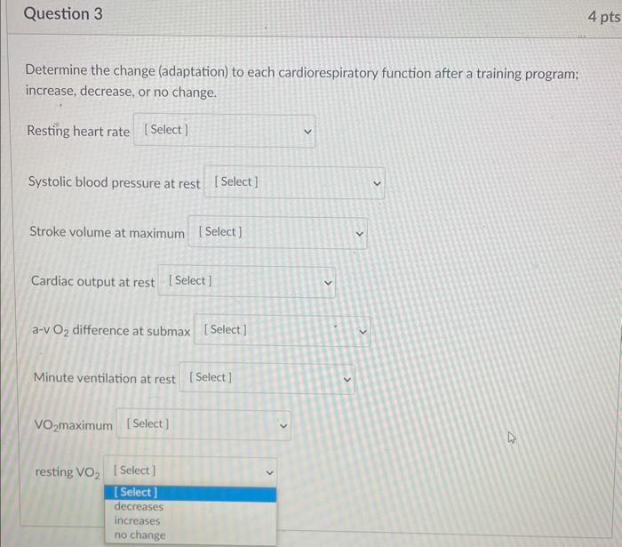 Solved Determine the change (adaptation) to each | Chegg.com