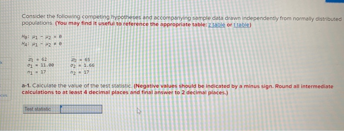Solved Consider the following competing hypotheses | Chegg.com
