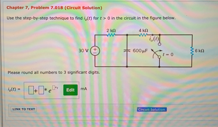 Solved PRINTER VERSION Chapter 7, Problem 7.031 (Circuit | Chegg.com