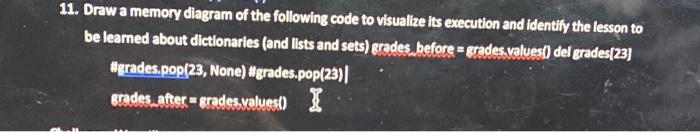 Solved 11. Draw a memory diagram of the following code to | Chegg.com
