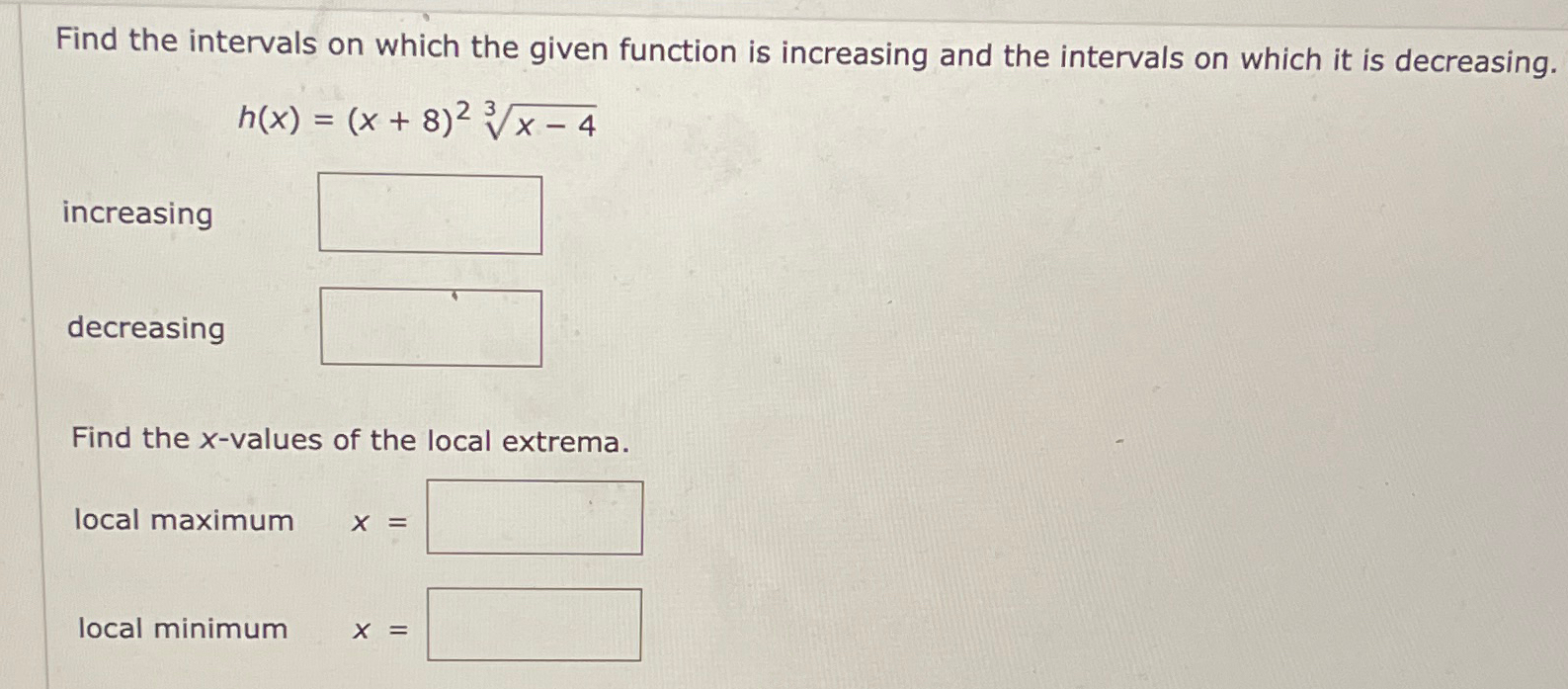 Solved Find the intervals on which the given function is | Chegg.com