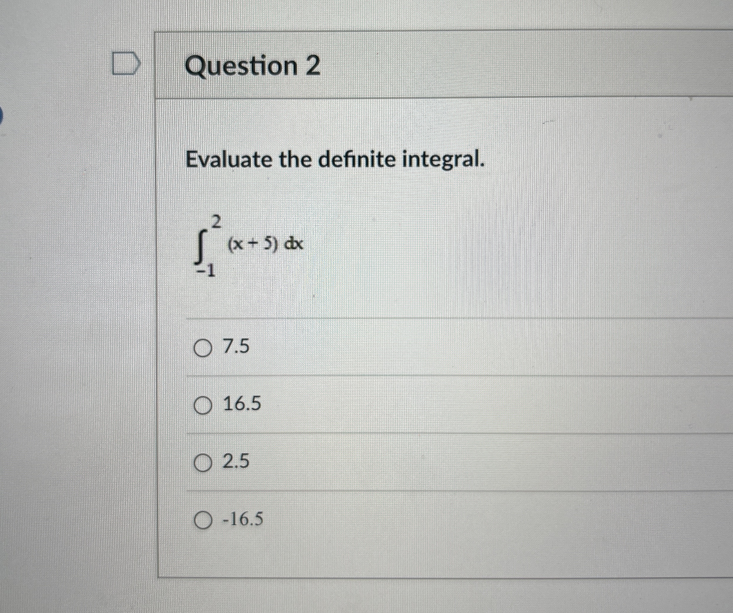 Solved Question 2Evaluate the definite | Chegg.com