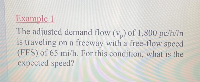 Solved Example 1 The adjusted demand flow (vp) of | Chegg.com