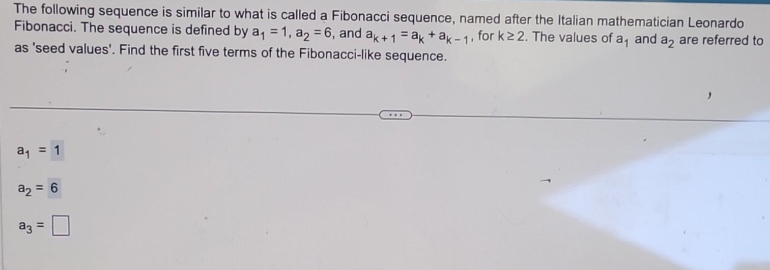 Solved The following sequence is similar to what is called a | Chegg.com