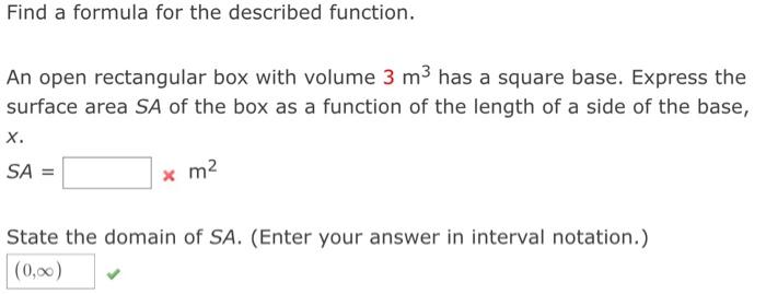 Solved find a formula for the described function an open | Chegg.com