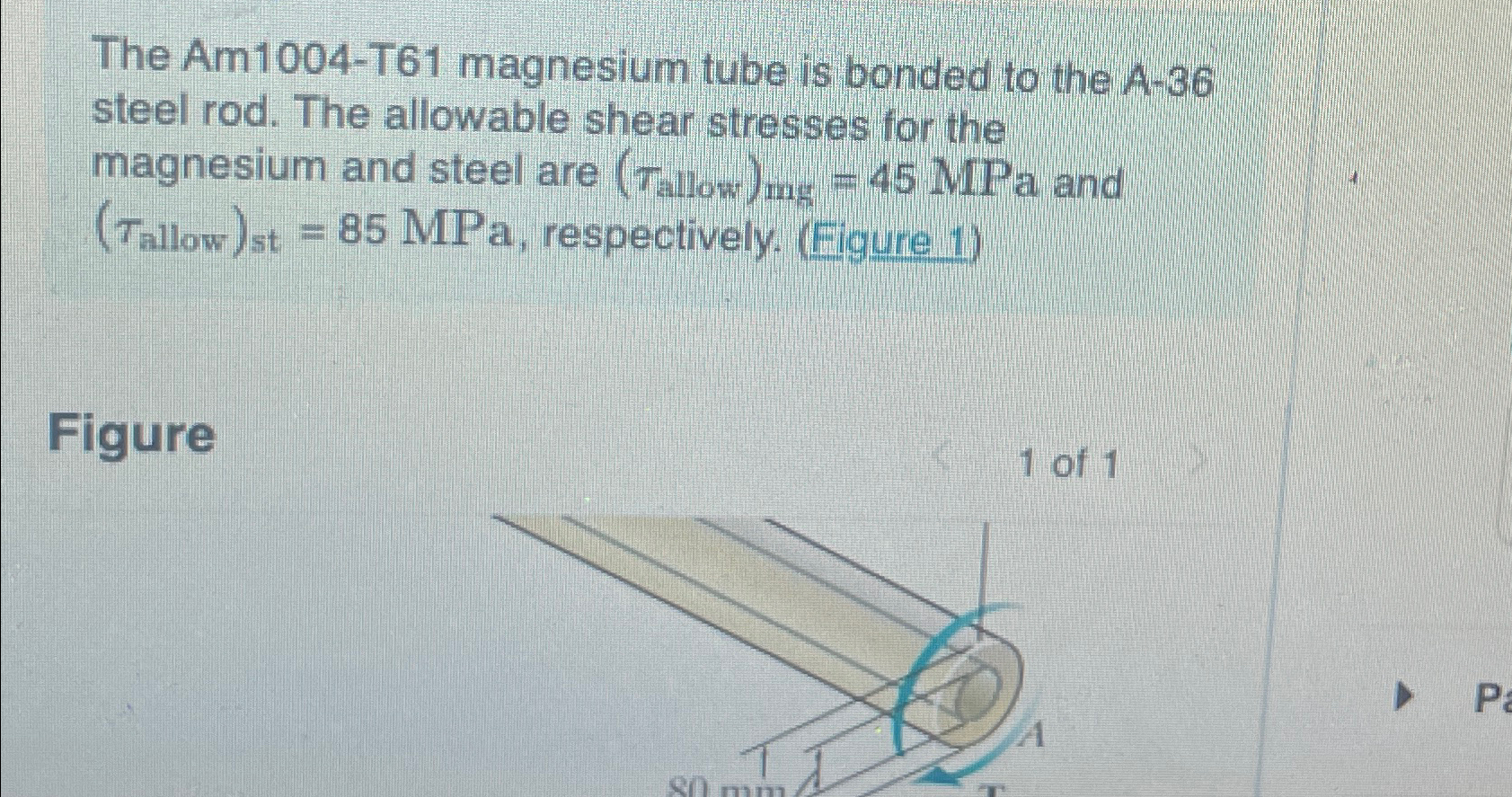 The Am1004-T61 ﻿magnesium tube is bonded to the A-36 | Chegg.com