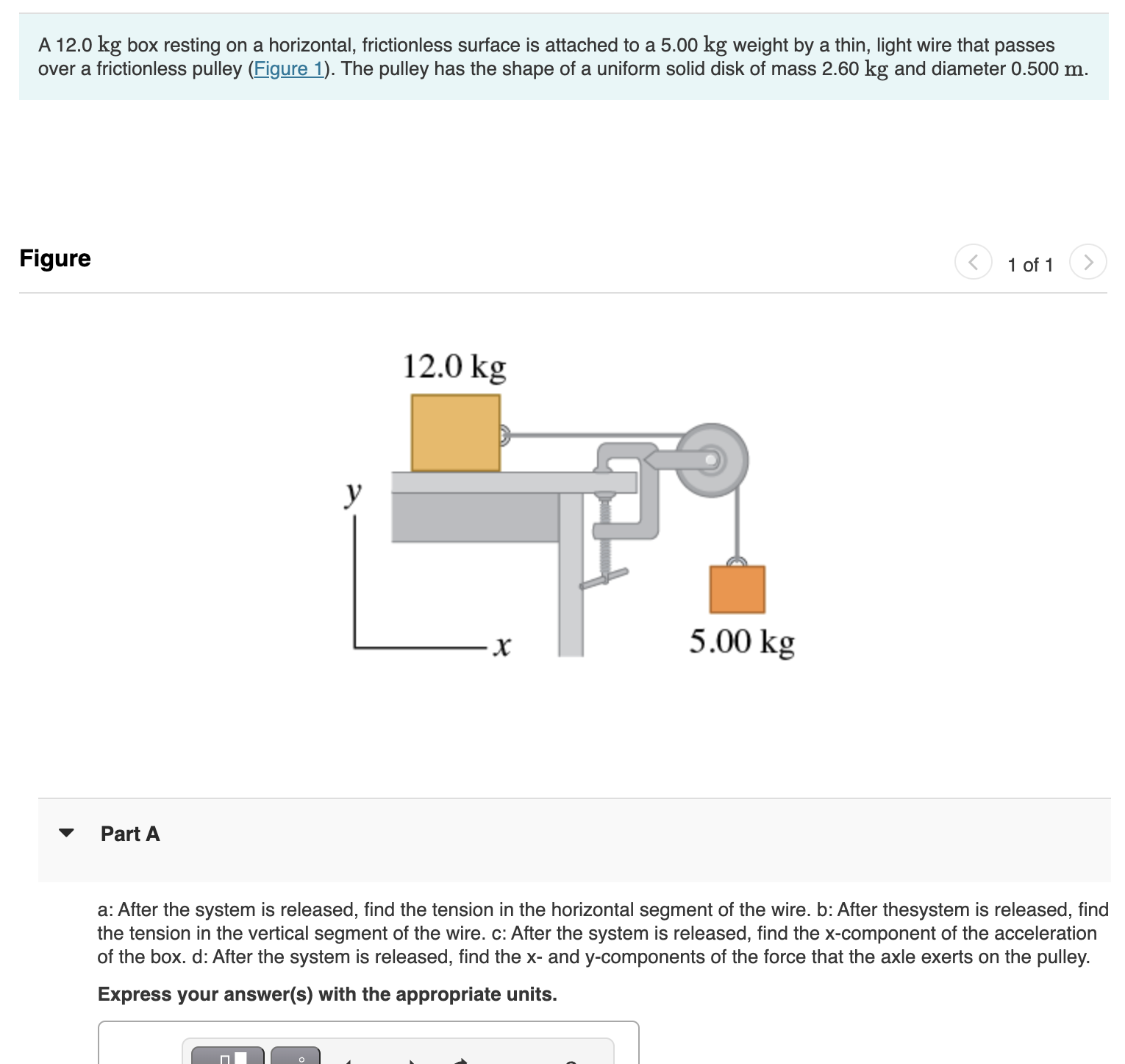Solved A 12.0kg ﻿box resting on a horizontal, frictionless | Chegg.com