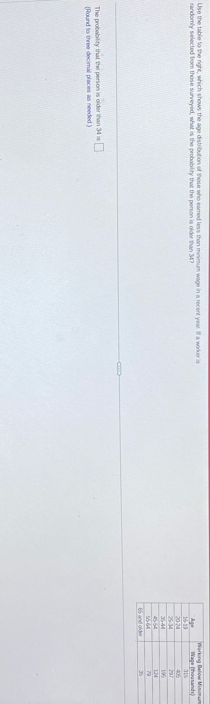 Solved Use the table to the right, which shows the age | Chegg.com