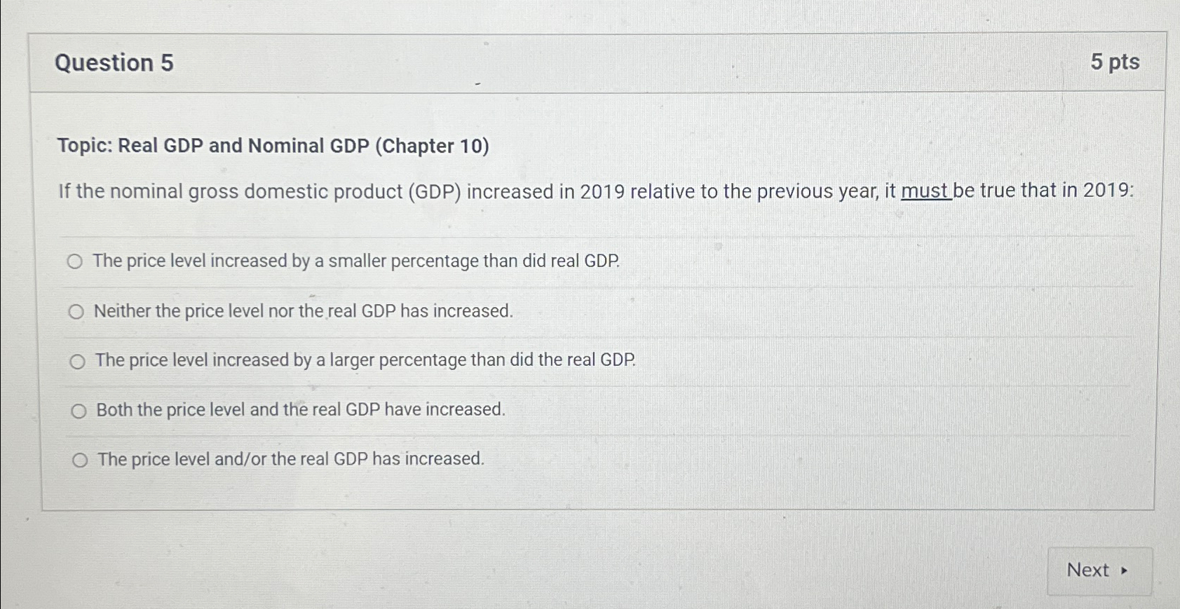 Solved Question 55 ﻿ptsTopic: Real GDP and Nominal GDP | Chegg.com