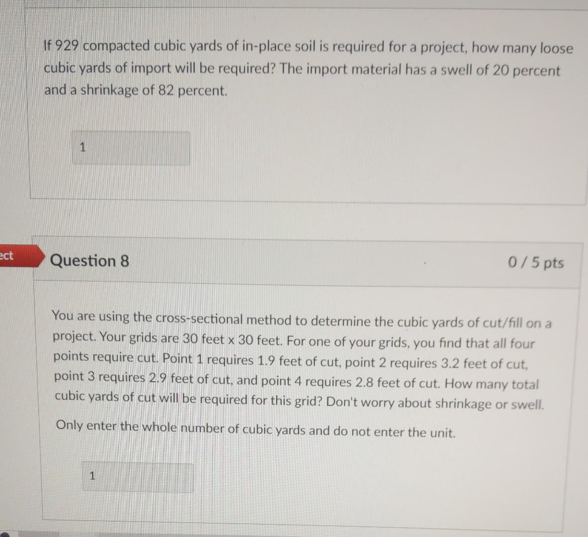 Solved If 929 compacted cubic yards of in-place soil is | Chegg.com