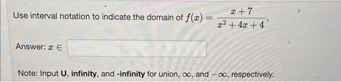 Solved Use interval notation to indicate the domain of | Chegg.com