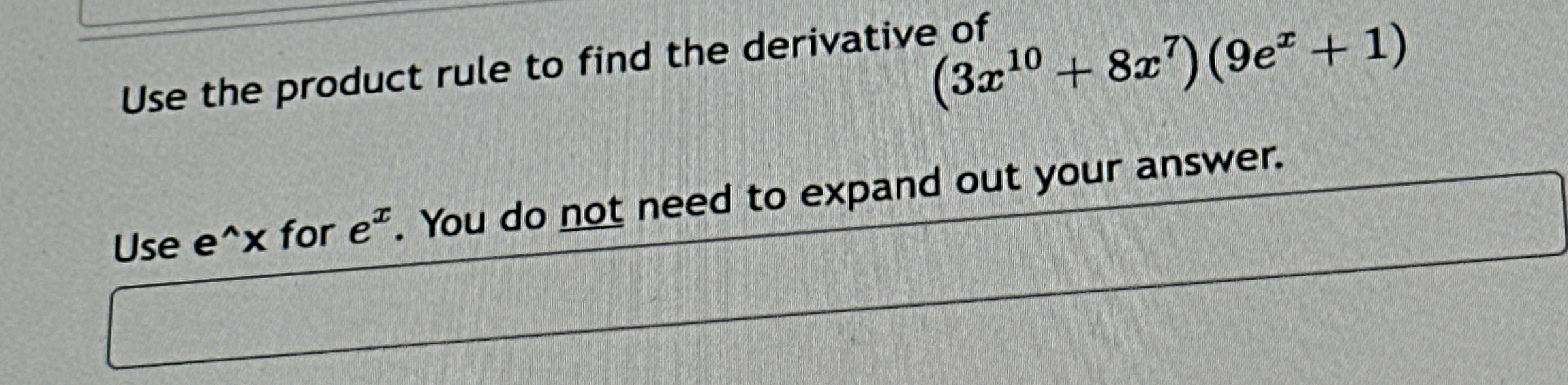 Solved Use the product rule to find the derivative | Chegg.com