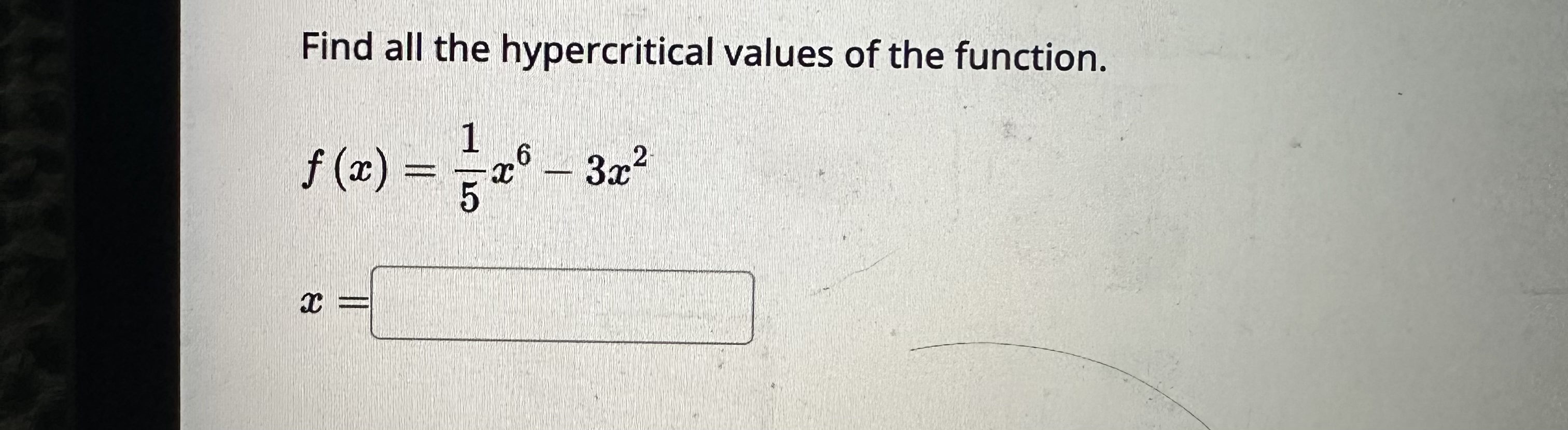 Solved Find all the hypercritical values of the | Chegg.com