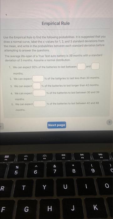 Solved Use the Empitical Rule to find the following | Chegg.com