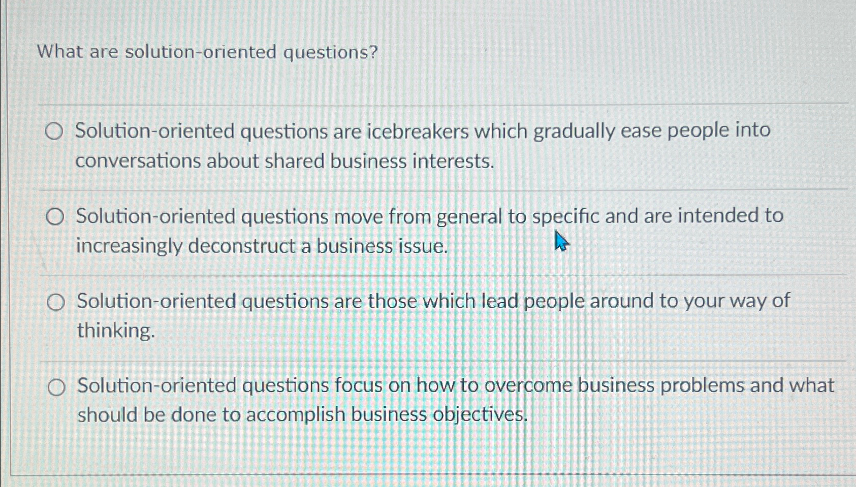 Solved What Are Solution Oriented
