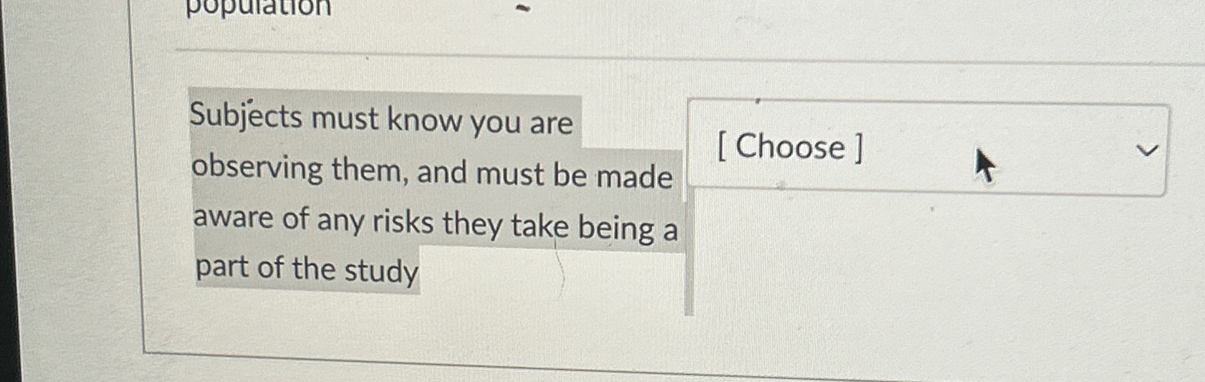 Solved Subjects must know you are observing them, and must | Chegg.com