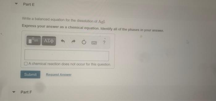 Solved Part A Write a balanced equation for the dissolution | Chegg.com
