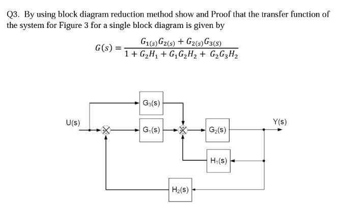 Solved Q3. By using block diagram reduction method show and | Chegg.com