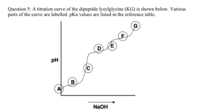 Solved Question 5: A titration curve of the dipeptide | Chegg.com