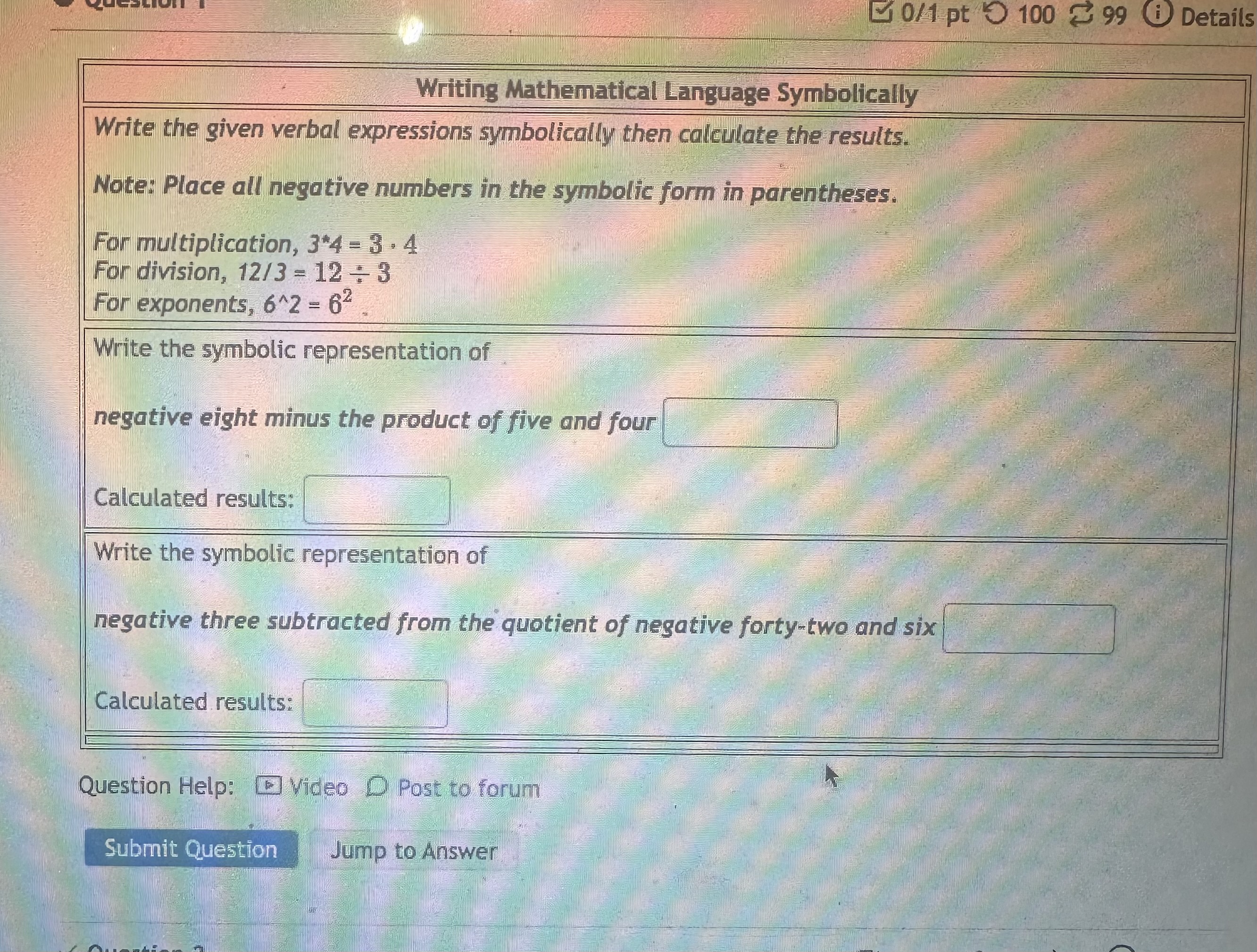 Solved Writing Mathematical Language SymbolicallyWrite the | Chegg.com