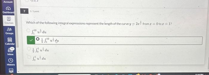 Solved Which of the following integral expressions represent | Chegg.com