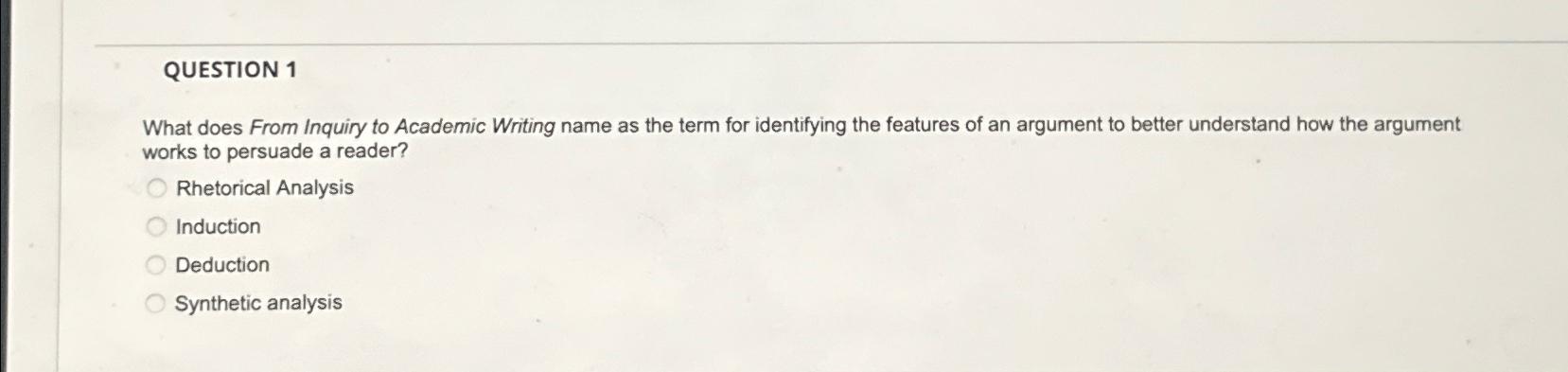Solved QUESTION 1What does From Inquiry to Academic Writing | Chegg.com