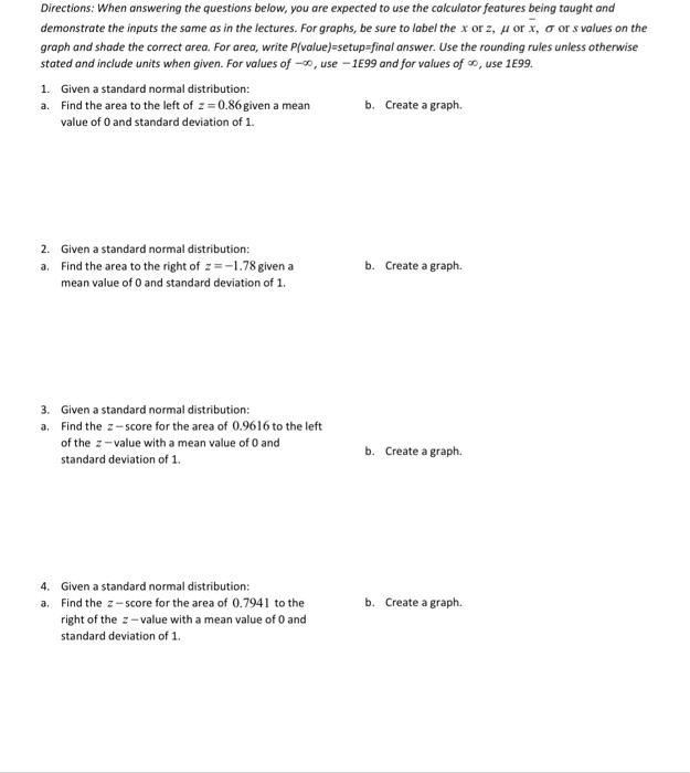 Solved Directions: When answering the questions below, you | Chegg.com