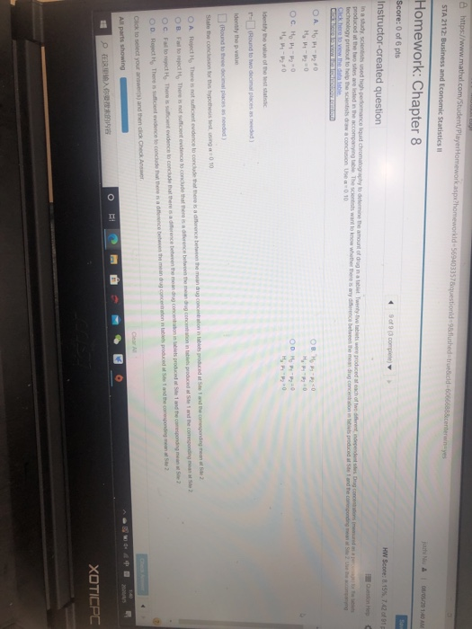 Solved ness and Economic Statistics in mework: Chapter 8 HW | Chegg.com