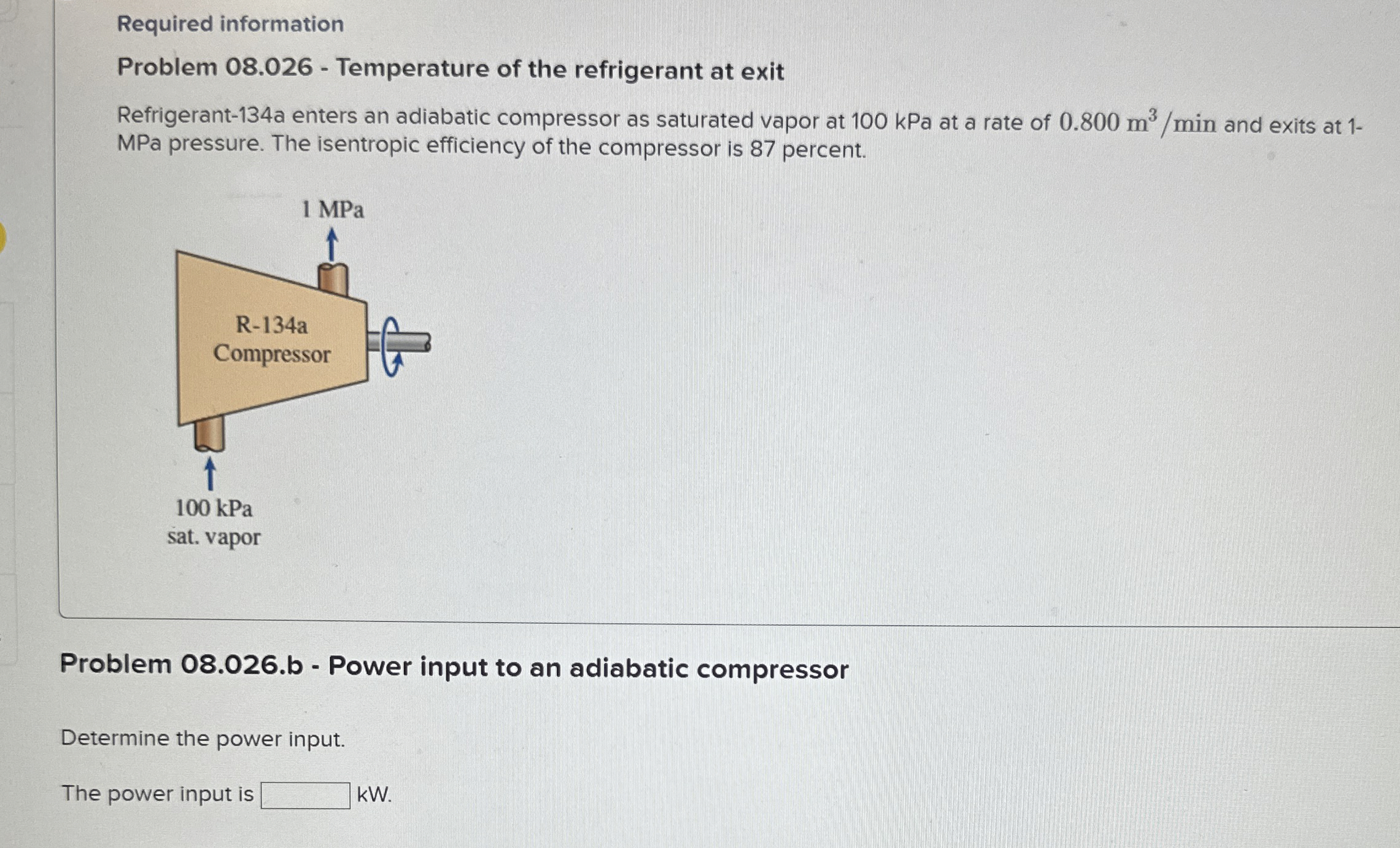 Solved Required informationProblem 08.026 - ﻿Temperature of | Chegg.com