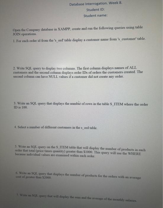 Solved Open the Company database in XAMPP, create and run | Chegg.com