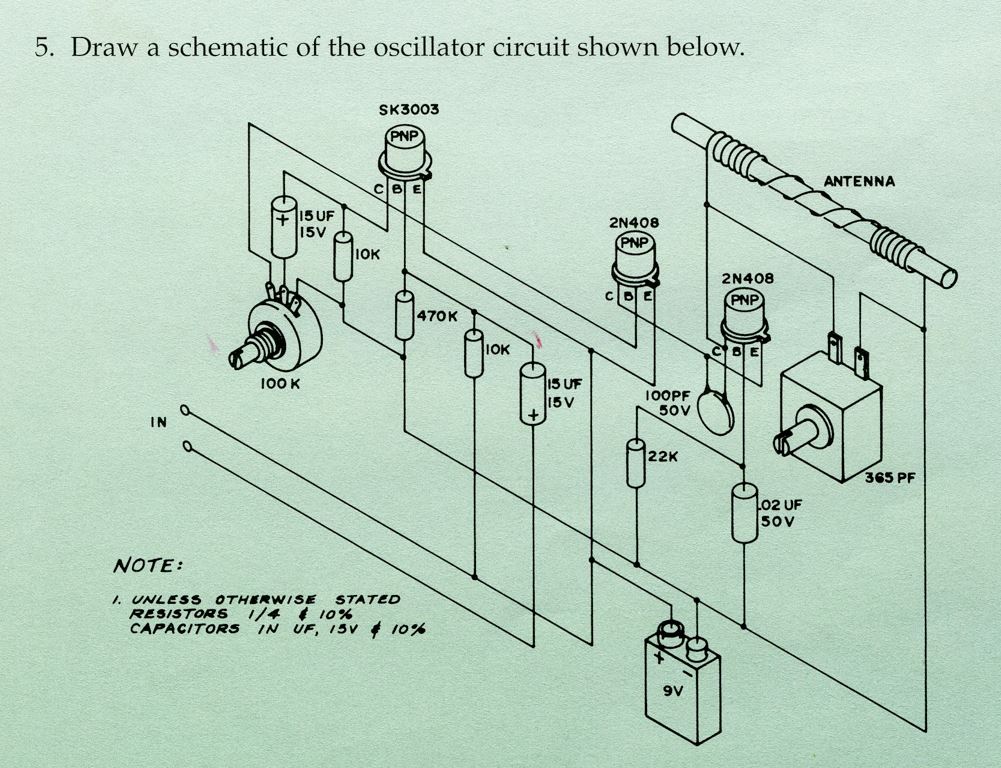 Solved 5. ﻿Draw a schematic of the oscillator circuit shown | Chegg.com