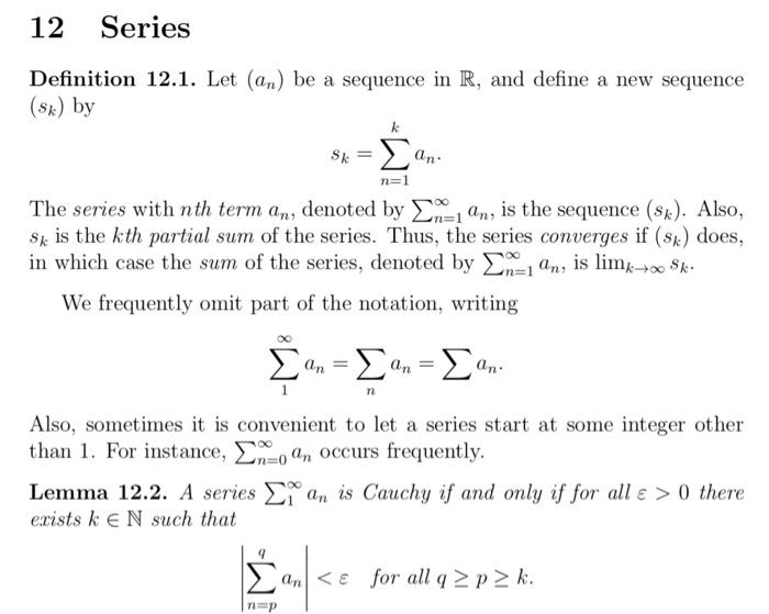 Solved REAL ANALYSIS (SERIES): prove the following problem | Chegg.com