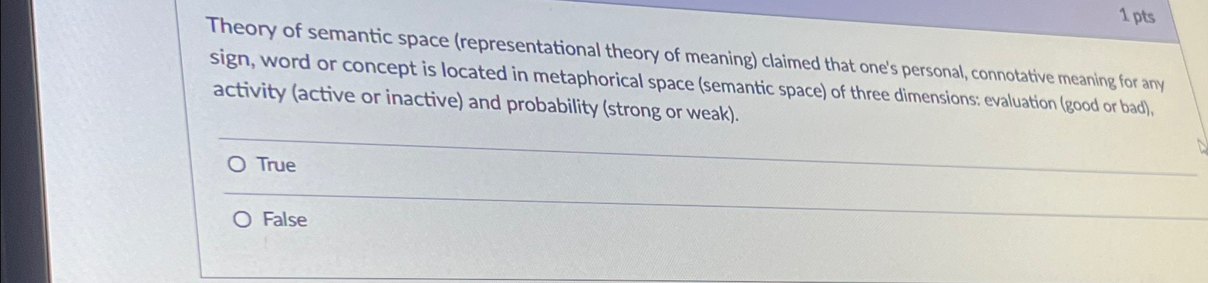 Solved Theory of semantic space (representational theory of | Chegg.com