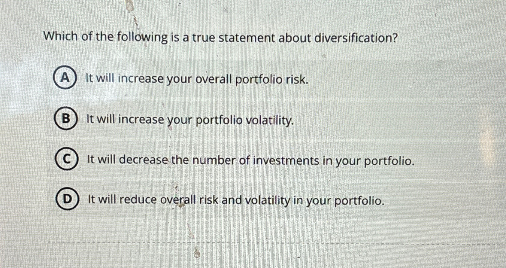 Solved Which of the following is a true statement about | Chegg.com