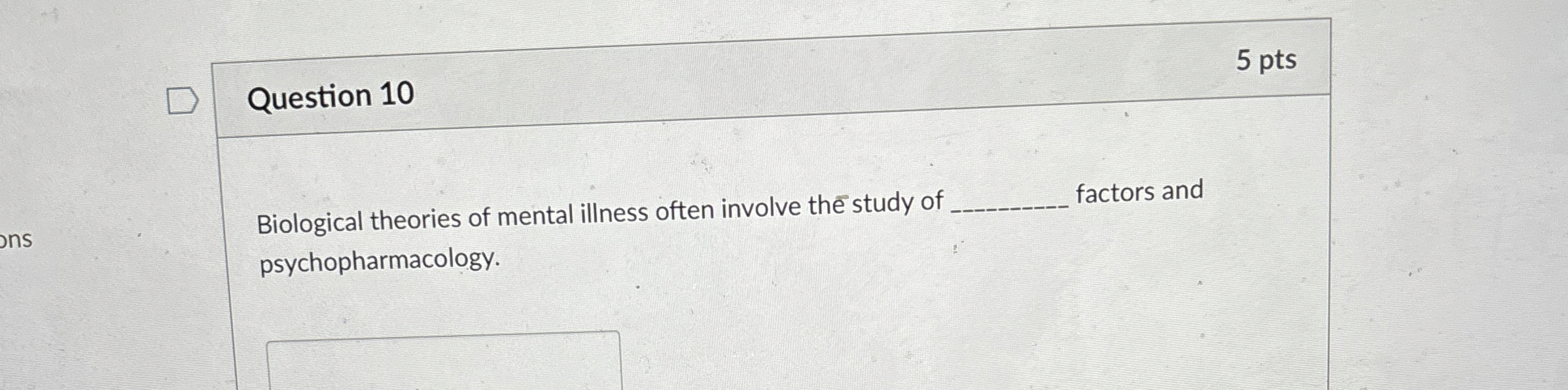 Solved Question 105 ﻿ptsBiological theories of mental | Chegg.com