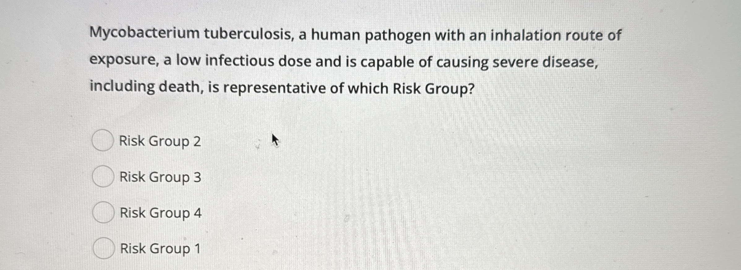 Solved Mycobacterium tuberculosis, a human pathogen with an | Chegg.com