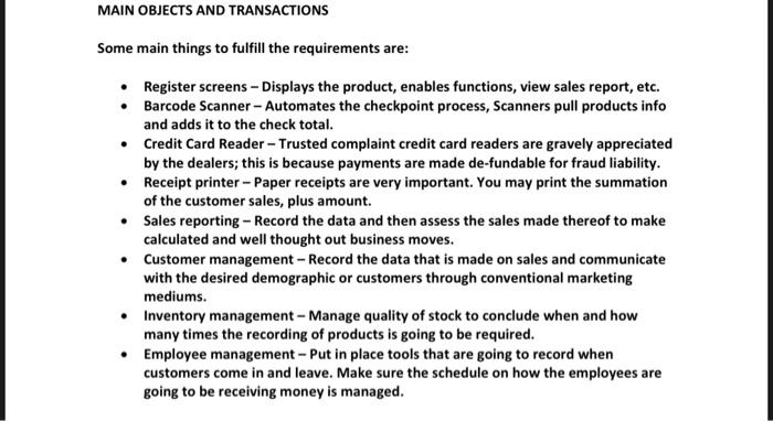 Solved Create a java Point Of Sale system. Use the UML | Chegg.com