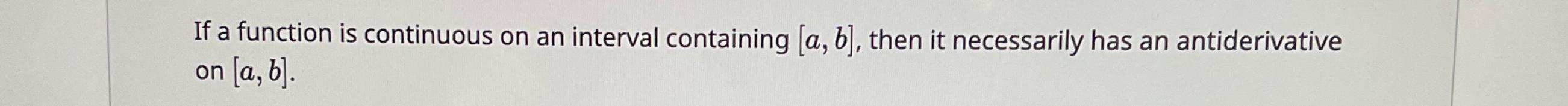 Solved If a function is continuous on an interval containing | Chegg.com