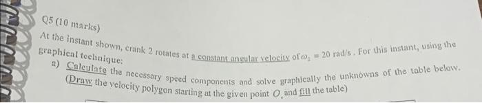 Solved Q5 (10 marks) graphical technique: At the instant | Chegg.com