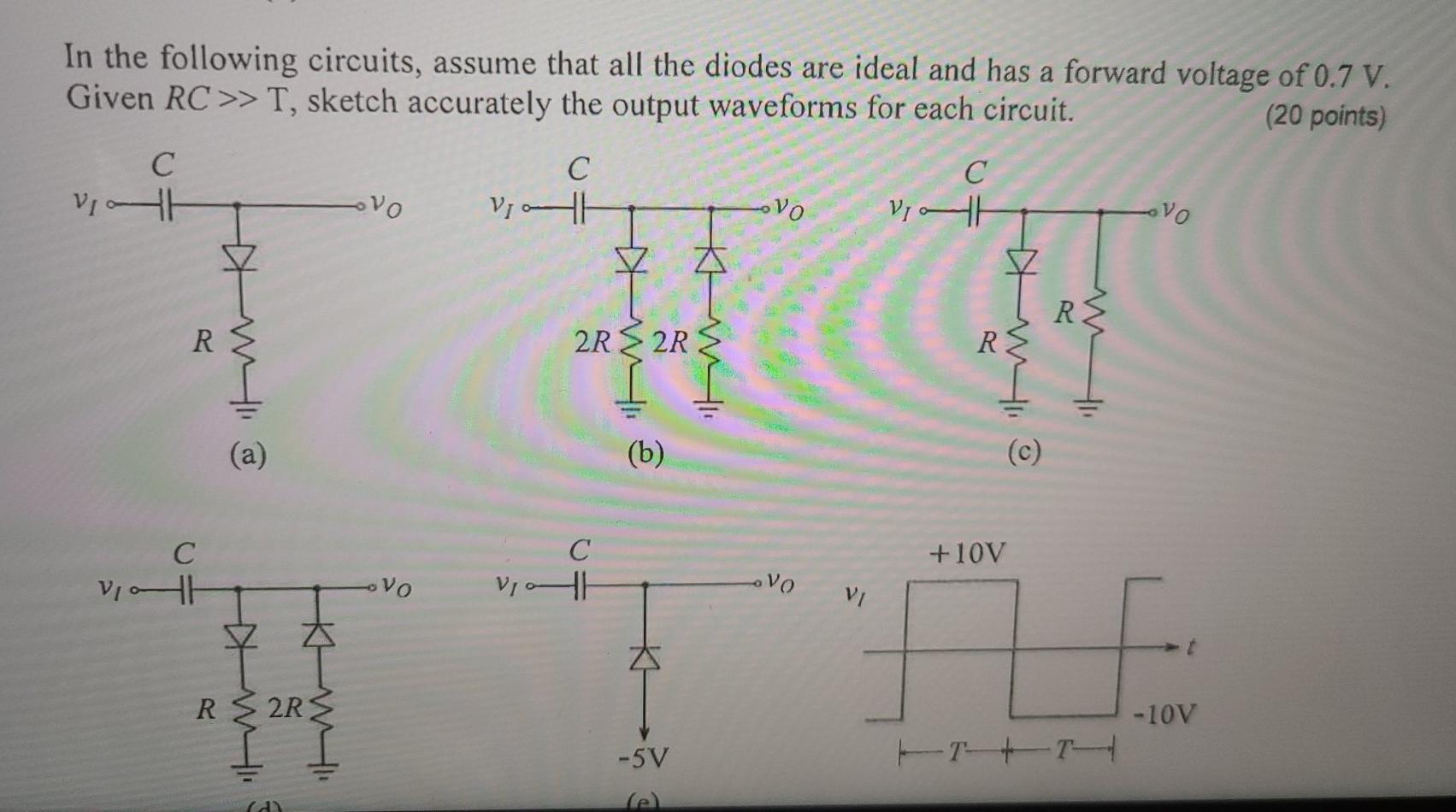 Solved In the following circuits, assume that all the diodes | Chegg.com