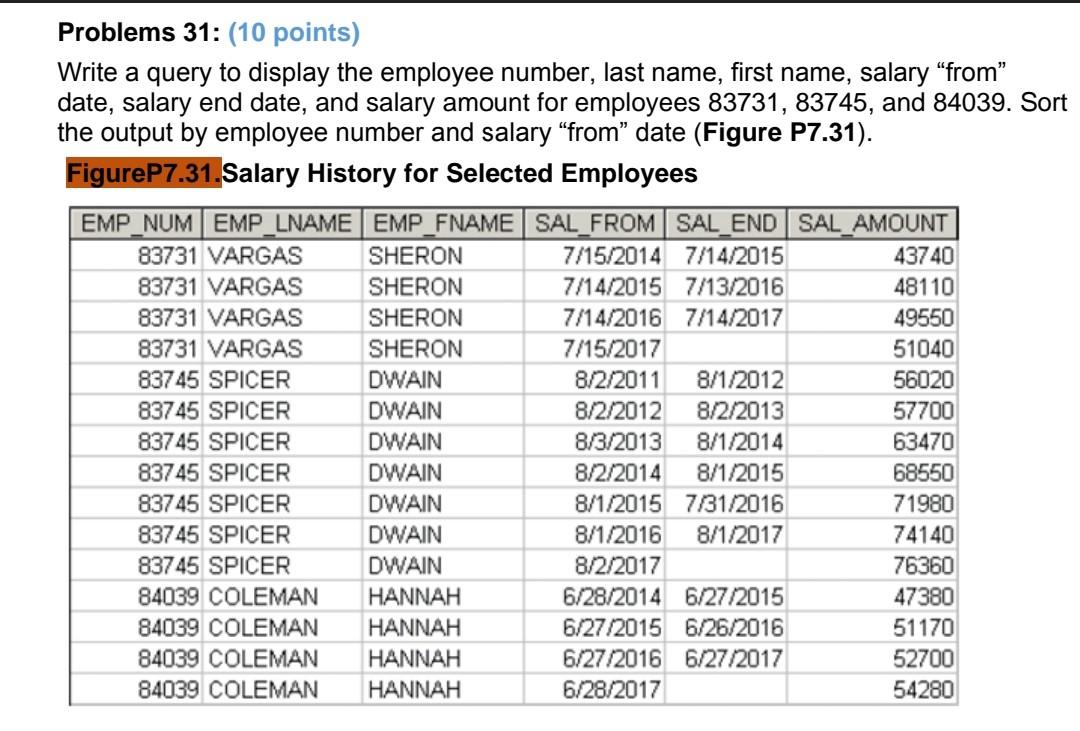 Solved page 332- Problems 27-33: The Ch07_LargeCo database | Chegg.com