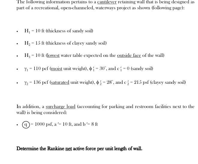 Solved The following information pertains to a cantilever | Chegg.com