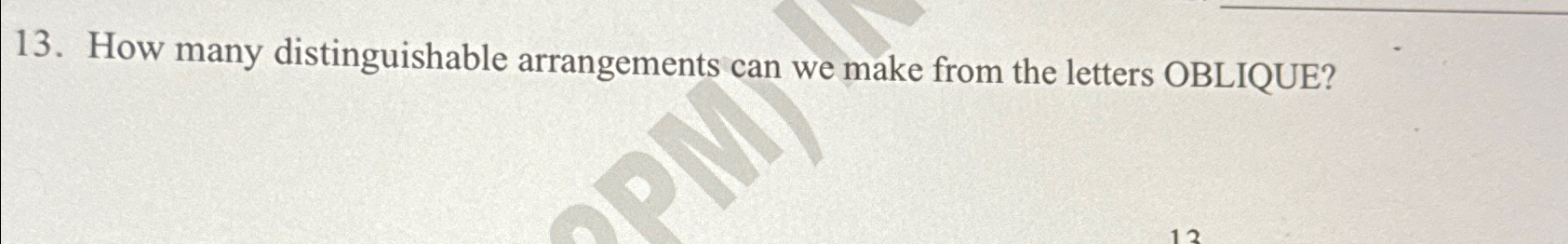 Solved How many distinguishable arrangements can we make | Chegg.com