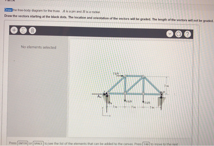 Solved Draw the free-body diagram for the truss. A is a pin | Chegg.com