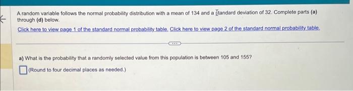 Solved A random variable follows the normal probability | Chegg.com