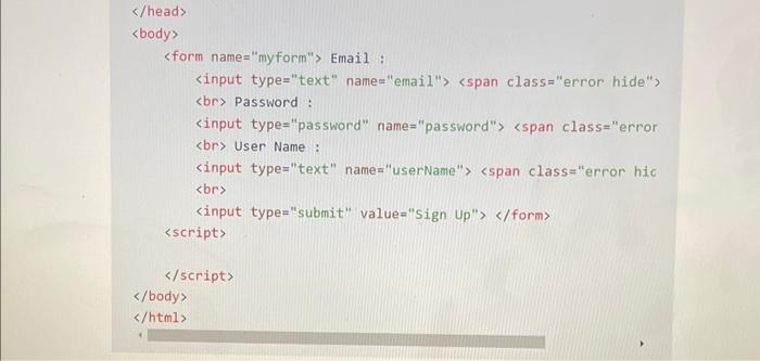 Solved Form validator This project is an example of a | Chegg.com