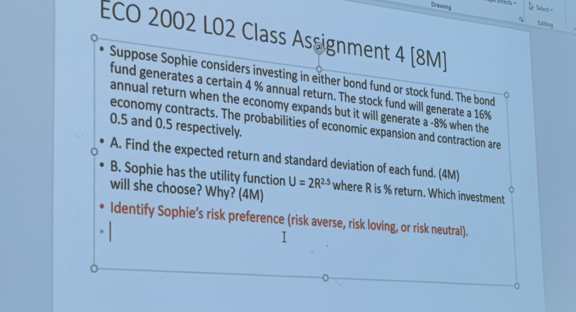 Solved ECO 2002 ﻿L02 ﻿Class Assignment 4 [8M]Suppose Sophie | Chegg.com