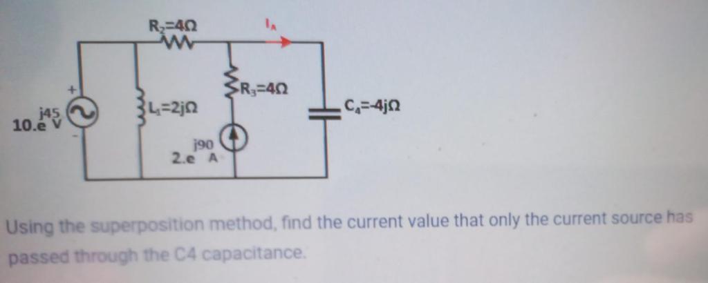 Solved Using the superposition method, find the current | Chegg.com